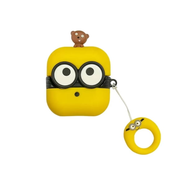 3D Cartoon Big Eyes with Bear Toy for AirPod Pro 2 Case, Yellow ...