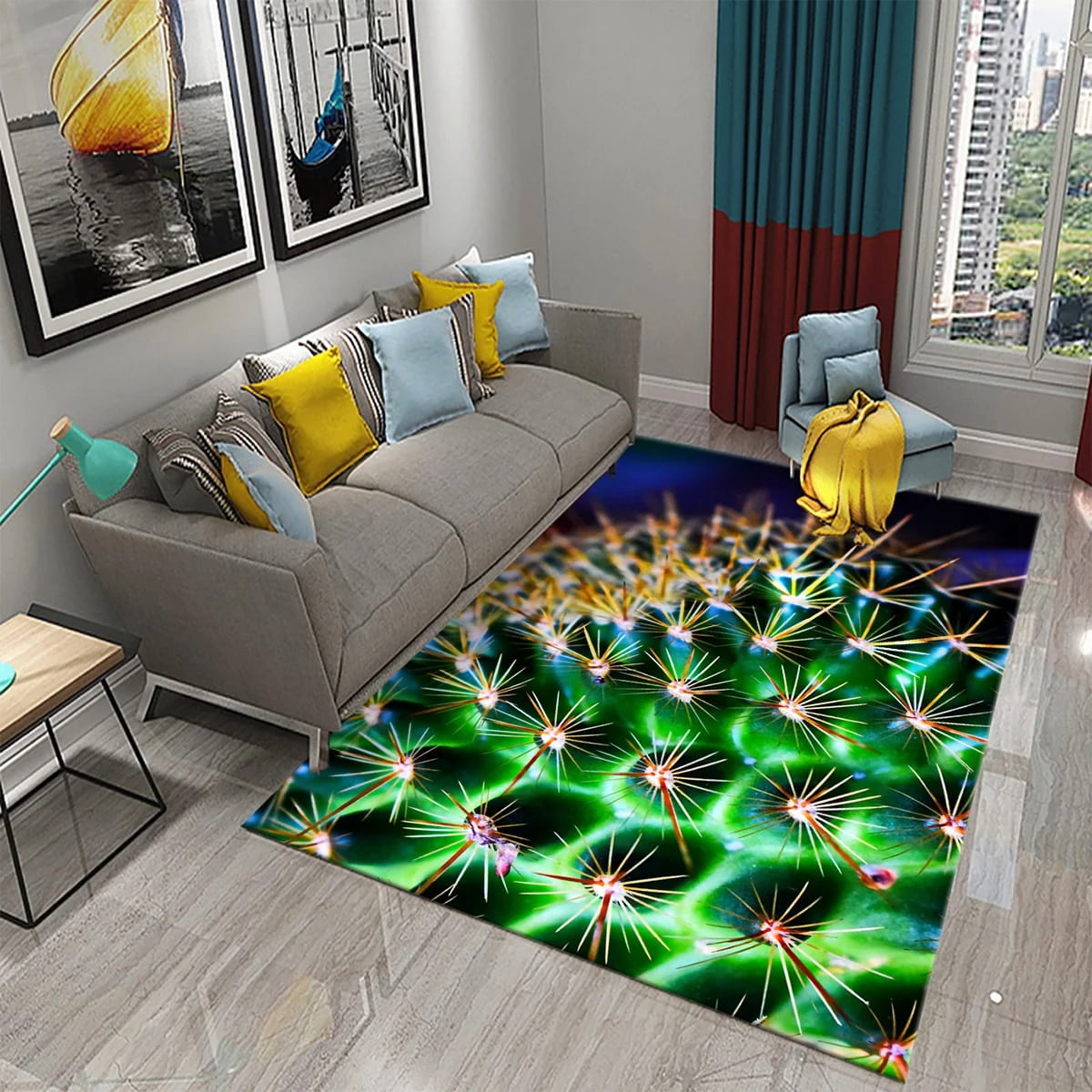 3D Cartoon Cactus Carpet for Kitchen Anti-slip Mat Gift Modern Living ...