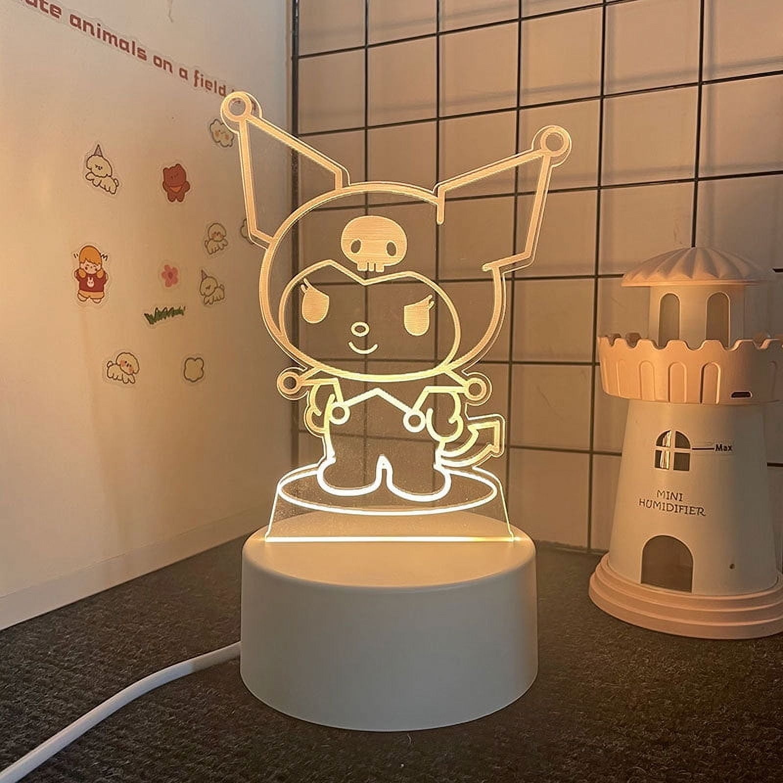 3D Cartoon Character Night Light, LED Desk Lamp 3 Color Change Room ...