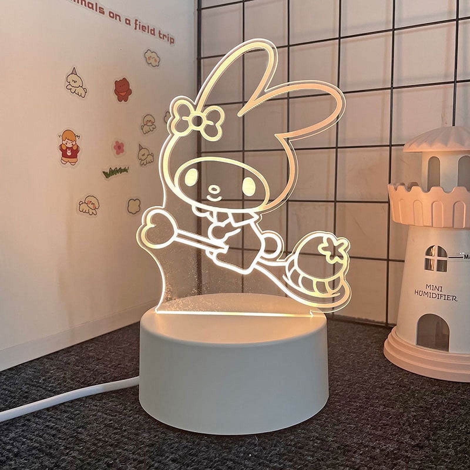 3D Cartoon Character Night Light, LED Desk Lamp 3 Color Change Room ...