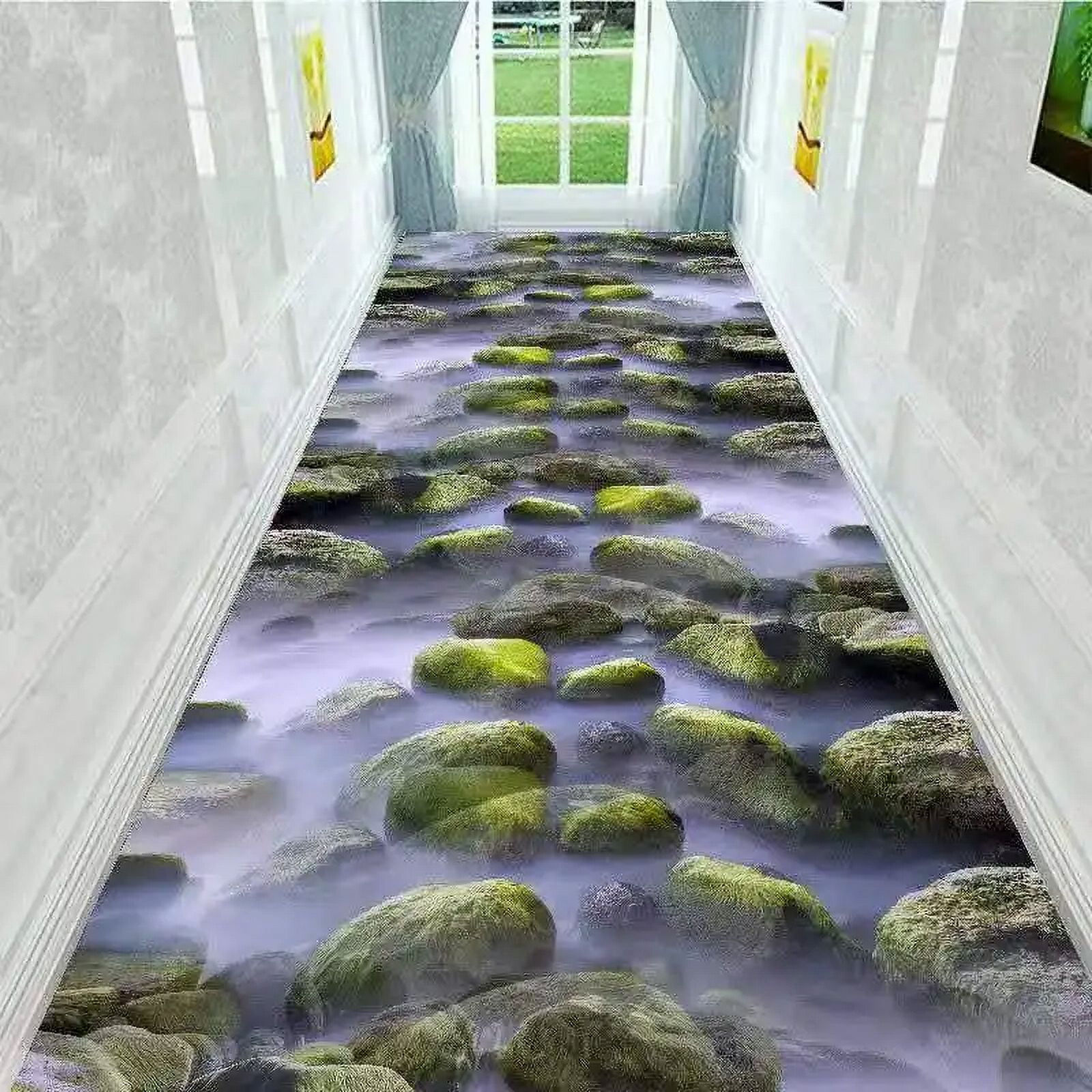 3D Cartoon Corridor Carpet Staircase Hotel Lobby Strip Area Rug Hallway ...