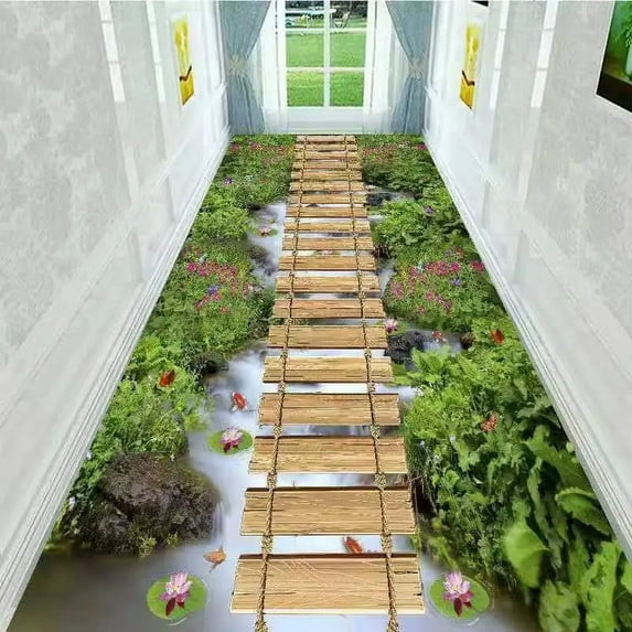 3D Cartoon Corridor Carpet Staircase Hotel Lobby Strip Area Rug Hallway ...