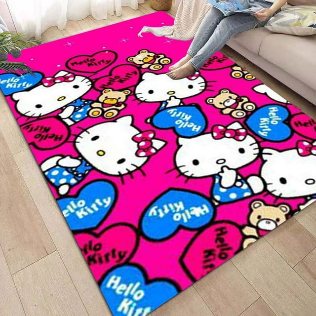 3D Cartoon Cute Hello Kitty Large -area Carpet Sanrio Home Living Room ...