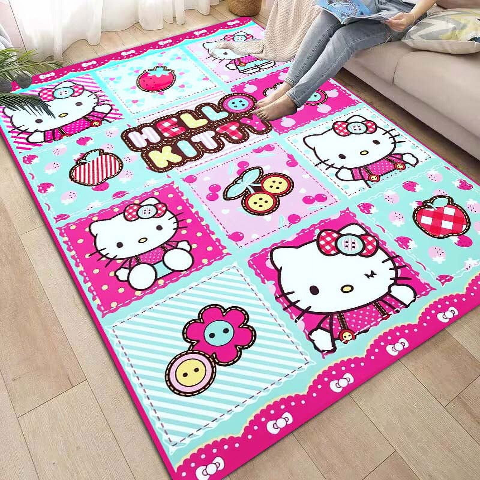 3D Cartoon Cute Hello Kitty Large -area Carpet Sanrio Home Living Room ...