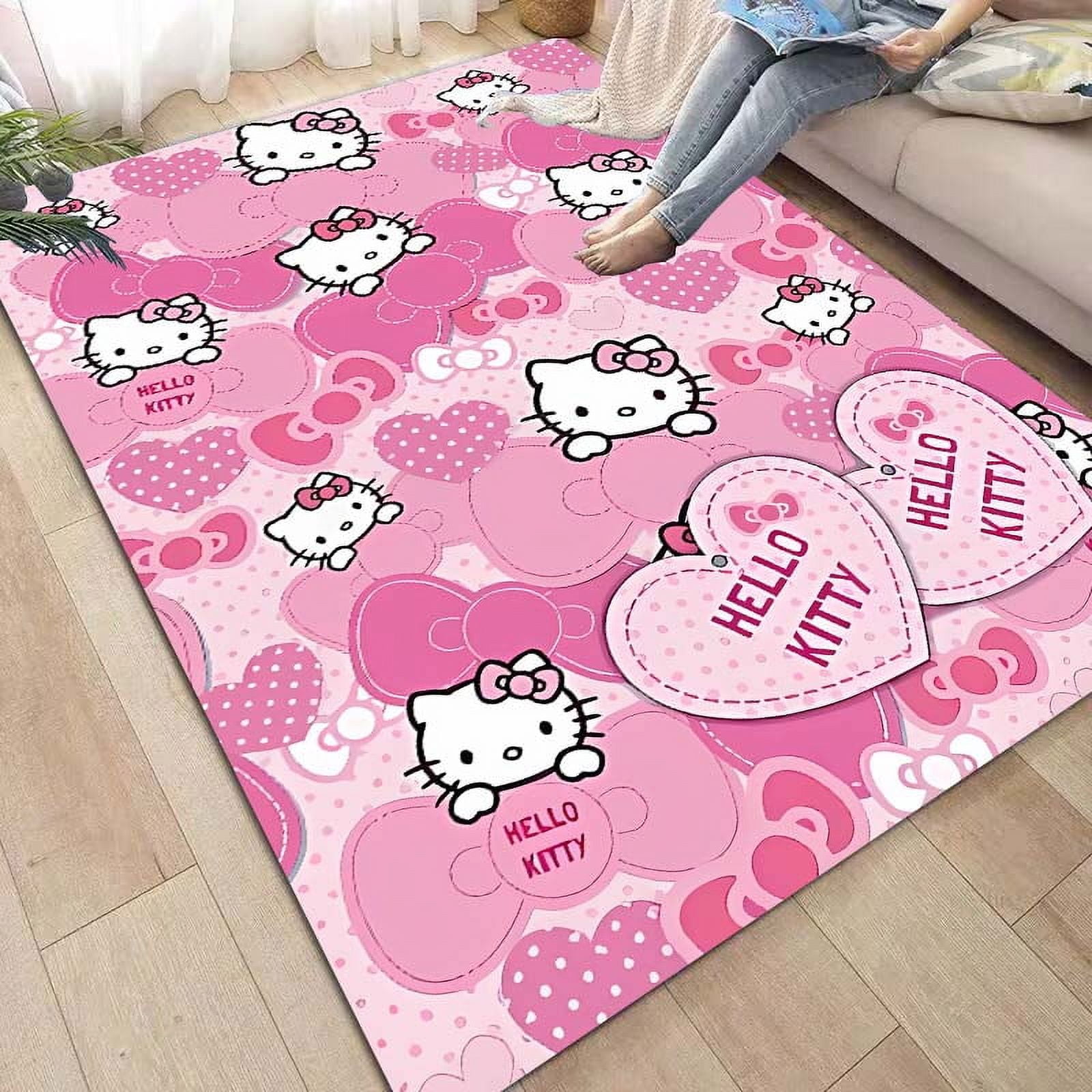 3D Cartoon Cute Hello Kitty Large -area Carpet Sanrio Home Living Room ...