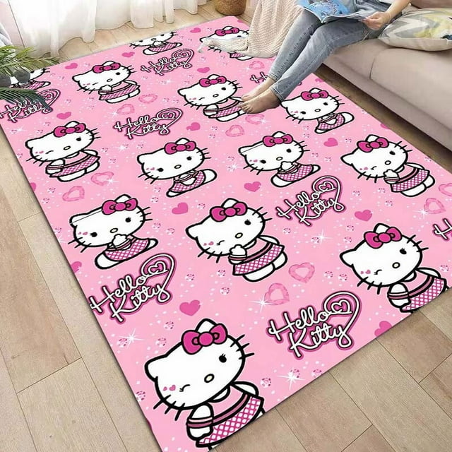3D Cartoon Cute Hello Kitty Large -area Carpet Sanrio Home Living Room ...