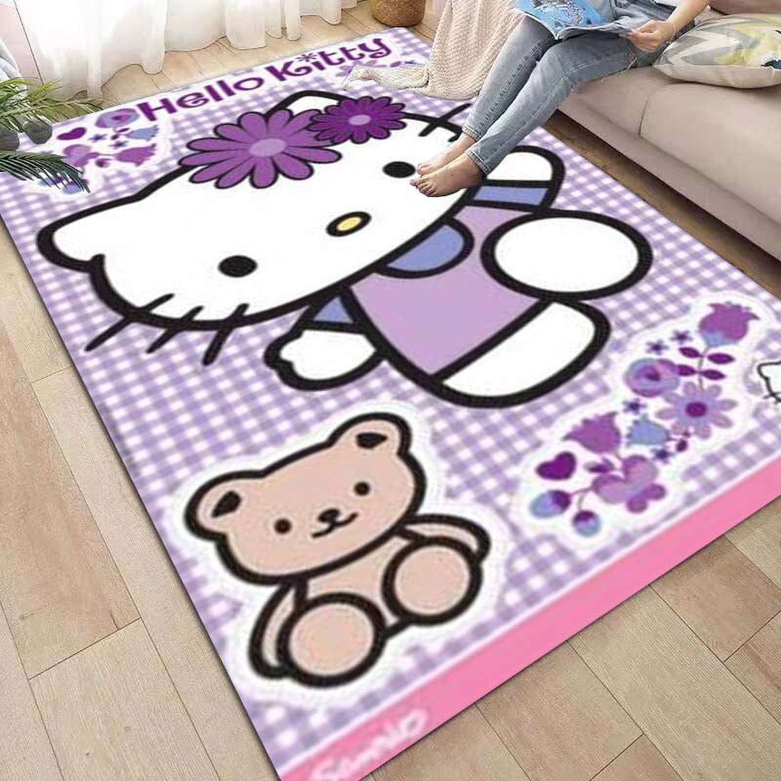 3D Cartoon Cute Hello Kitty Large -area Carpet Sanrio Home Living Room ...