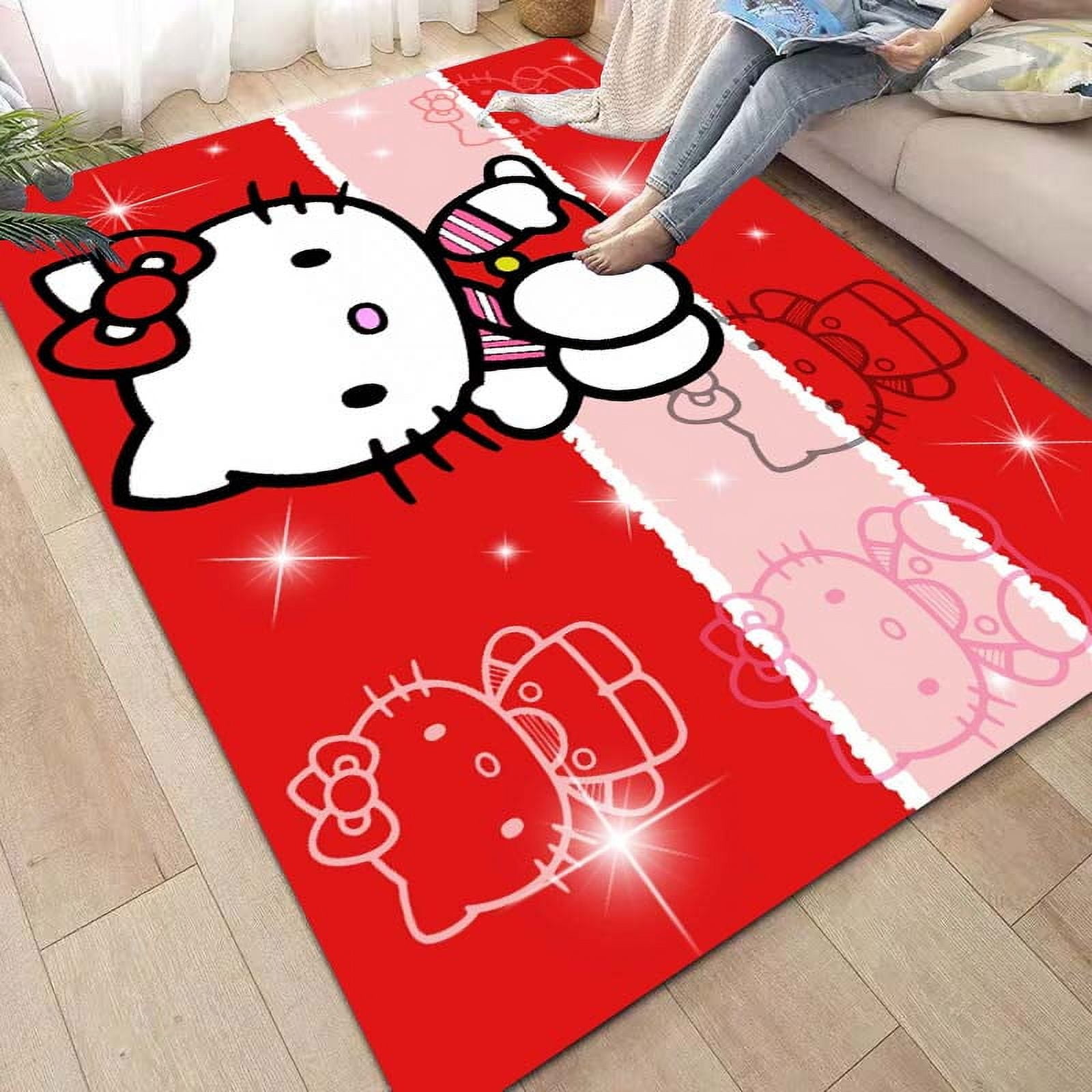 3D Cartoon Cute Hello Kitty Large -area Carpet Sanrio Home Living Room ...