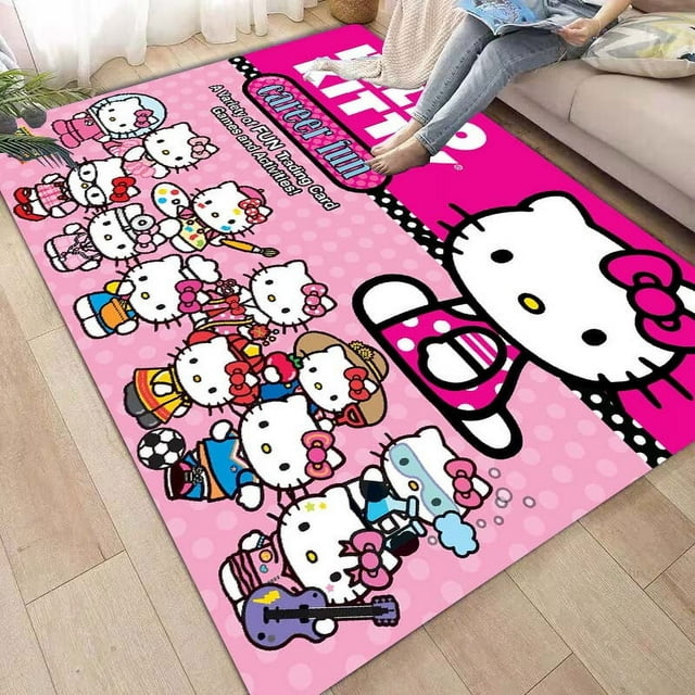 3D Cartoon Cute Hello Kitty Large -area Carpet Sanrio Home Living Room ...