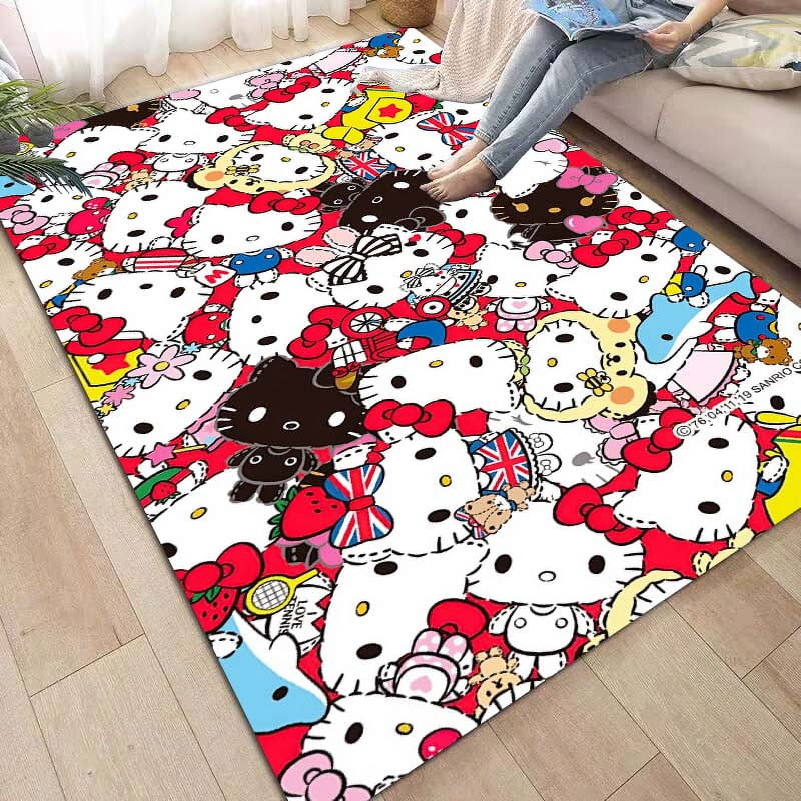 3D Cartoon Cute Hello Kitty Large -area Carpet Sanrio Home Living Room ...