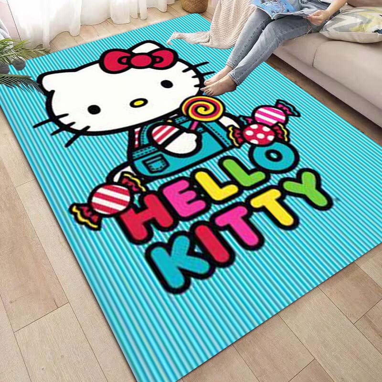 3D Cartoon Cute Hello Kitty Large -area Carpet Sanrio Home Living Room ...