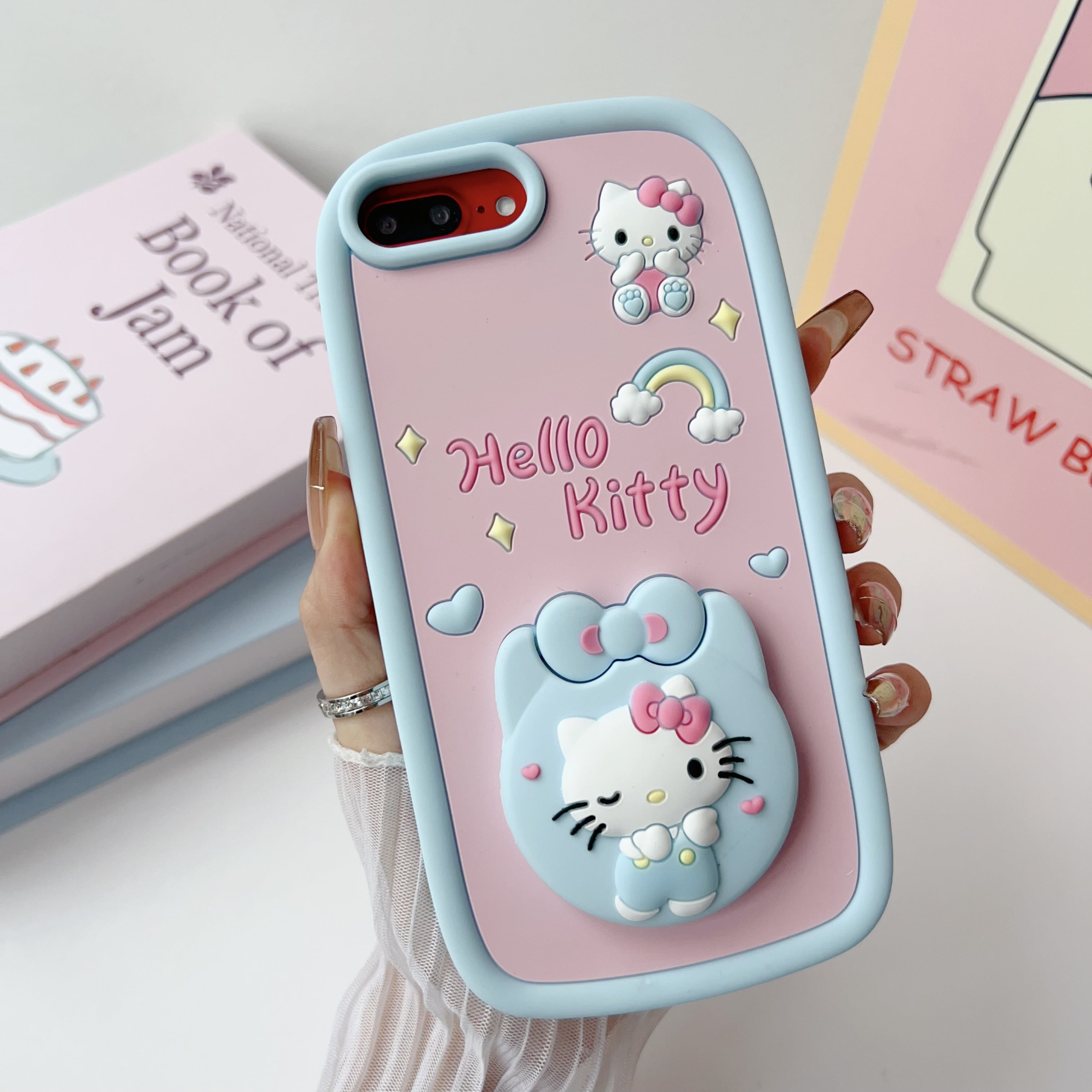 3D Cartoon Cute Sanrios Hello Kitty with Makeup Mirror Phone Case for ...