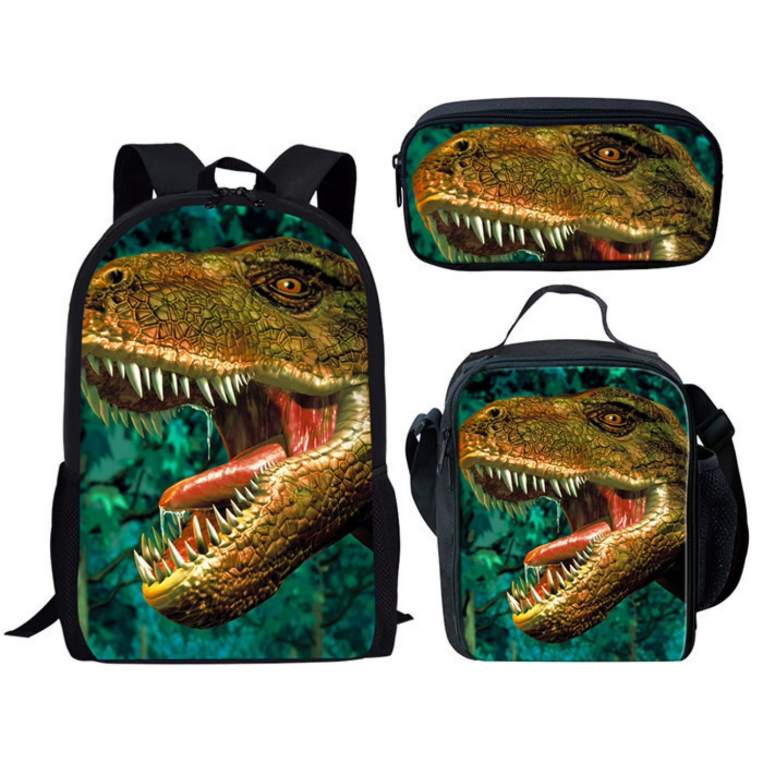 3D Cartoon Dinosaur Backpack, Multicolor Polyester Backpack Elementary ...