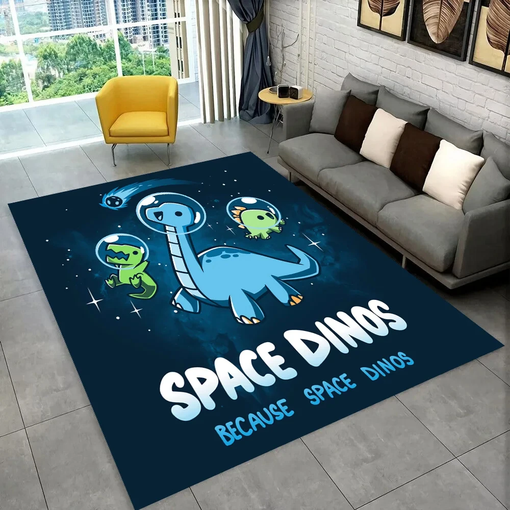 3D Cartoon Dinosaur Space Cute Dino Area Rug Carpet for Living Room ...