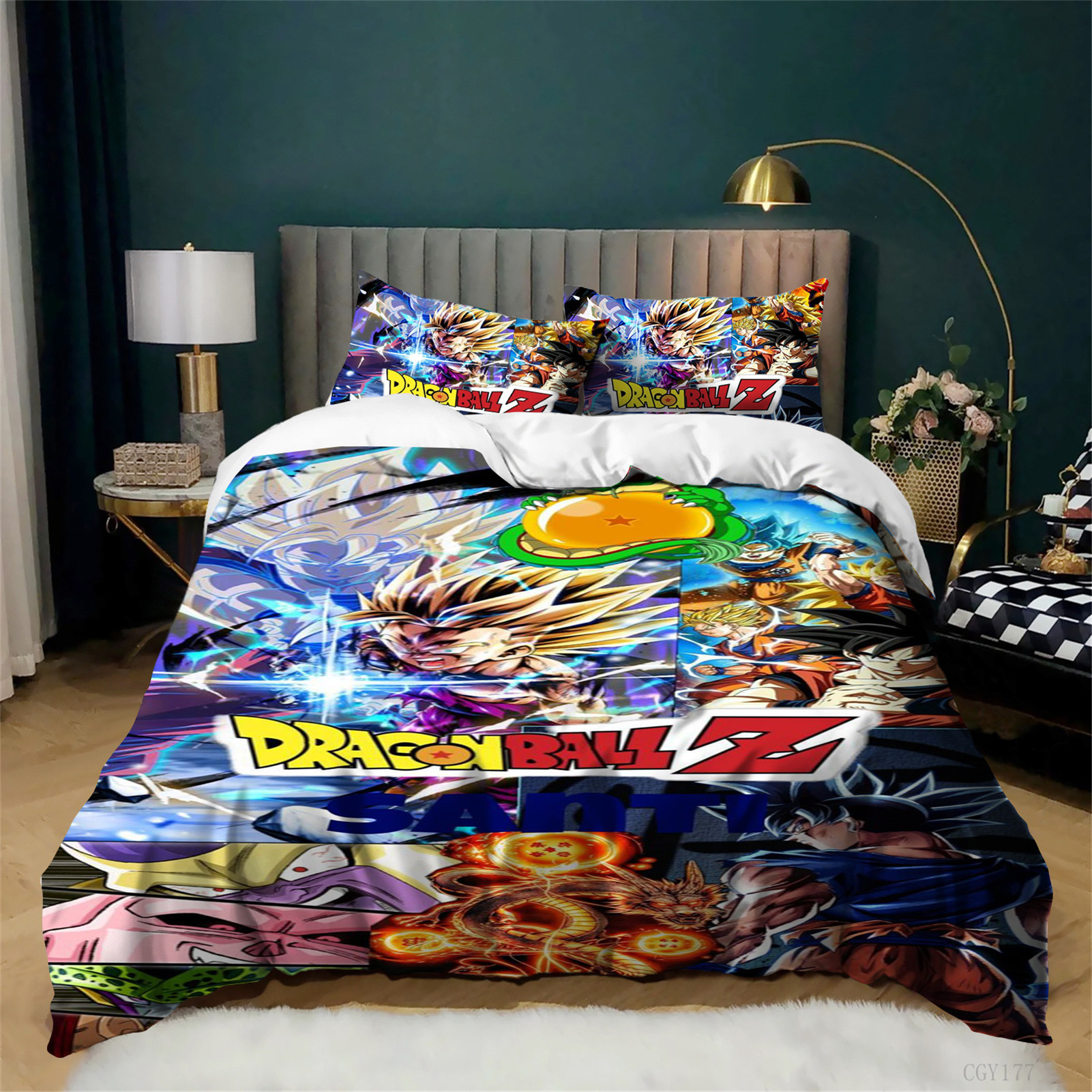 3D Cartoon Dragon Ball Bedding Set 3 Pieces Soft Comfortable Duvet ...
