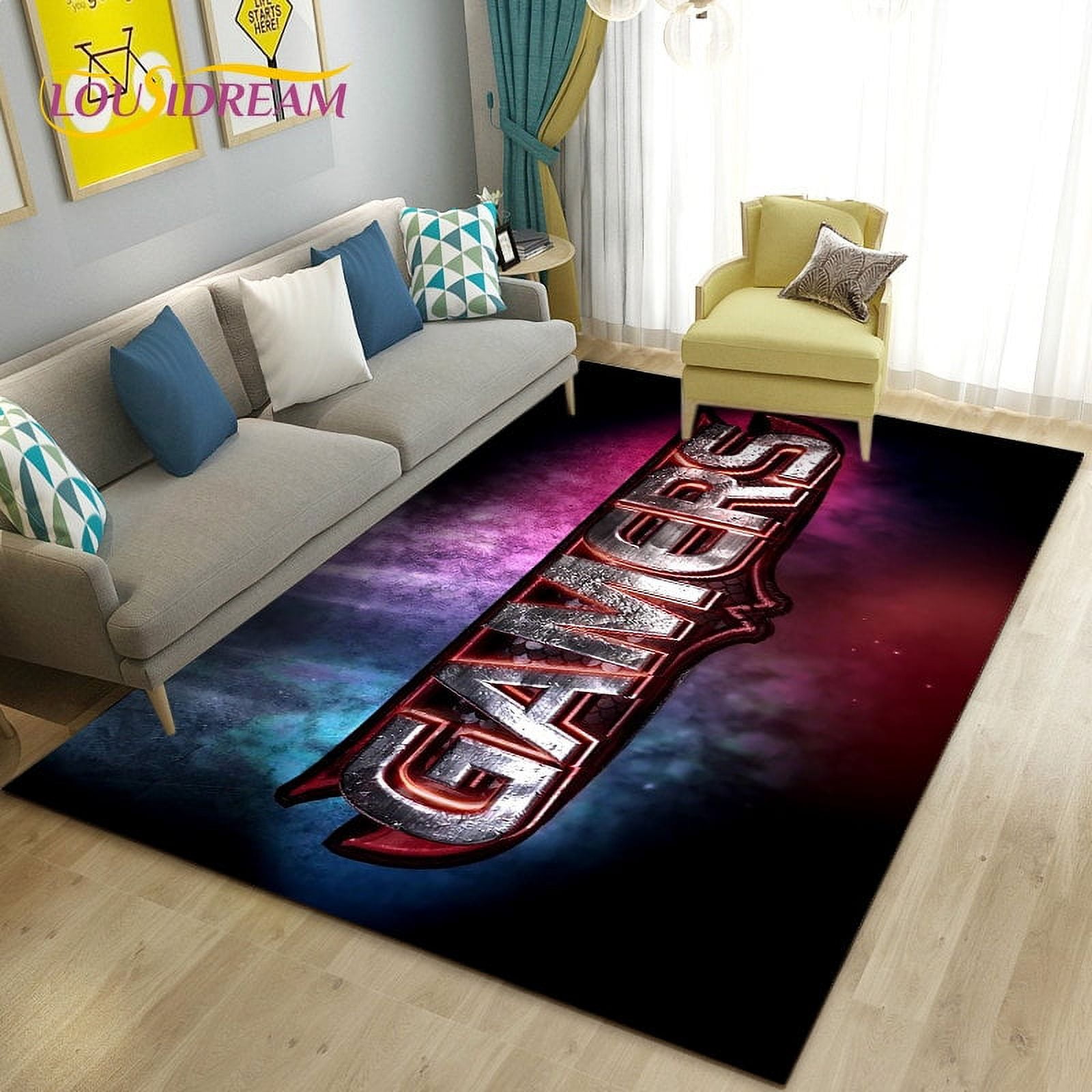 3D Cartoon Gamer Game Over Area Rug Large Carpet Rug for Living Room ...