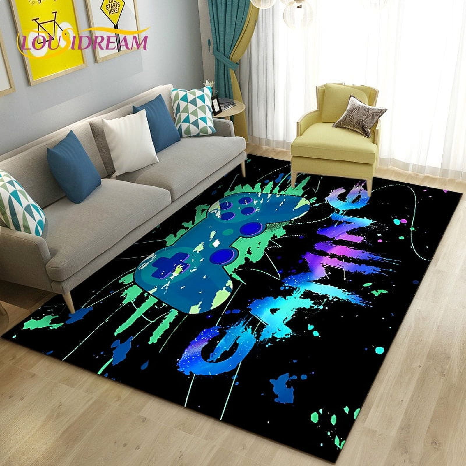 3D Cartoon Gamer Game Over Area Rug Large Carpet Rug for Living Room ...