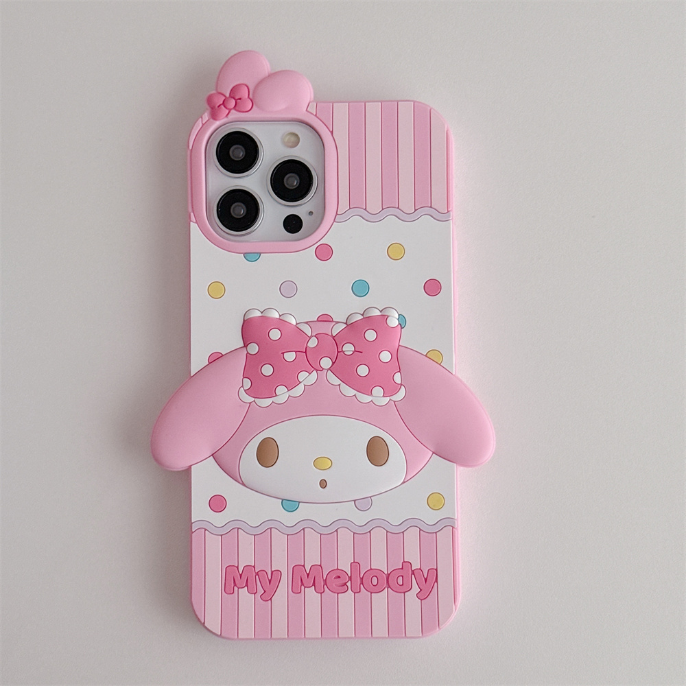 3D Cartoon Hello Kitty Kuromi Melody Phone Case For iPhone16 15 14 Plus ...