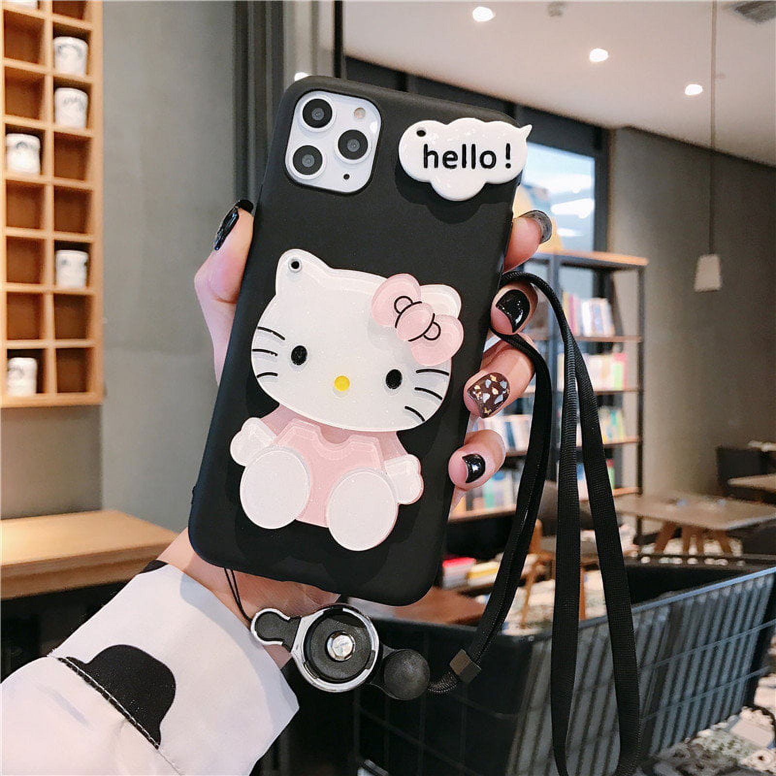 3D Cartoon KT Cat Mirror Phone Case for iPhone 17/17Air/17Pro/17Promax/16/15 Pro Max/14/1312/11 ...