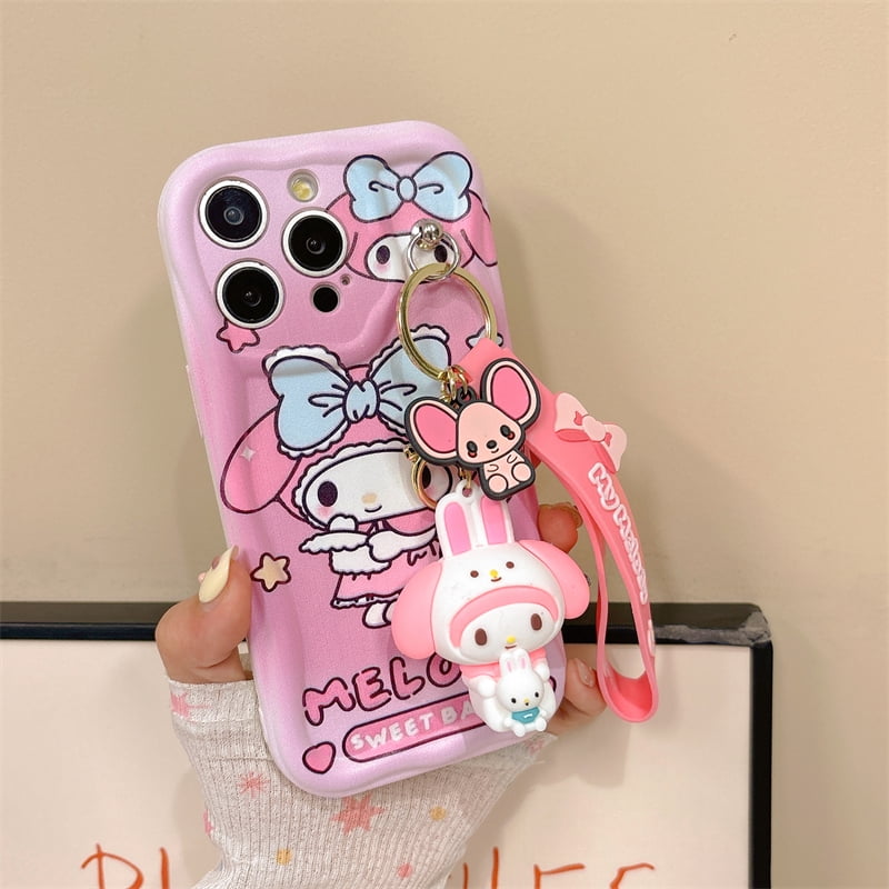 3D Cartoon Kuromi Wavy Phone Case For iPhone 16 15 14 Pro 13 12 11 X Xr ...