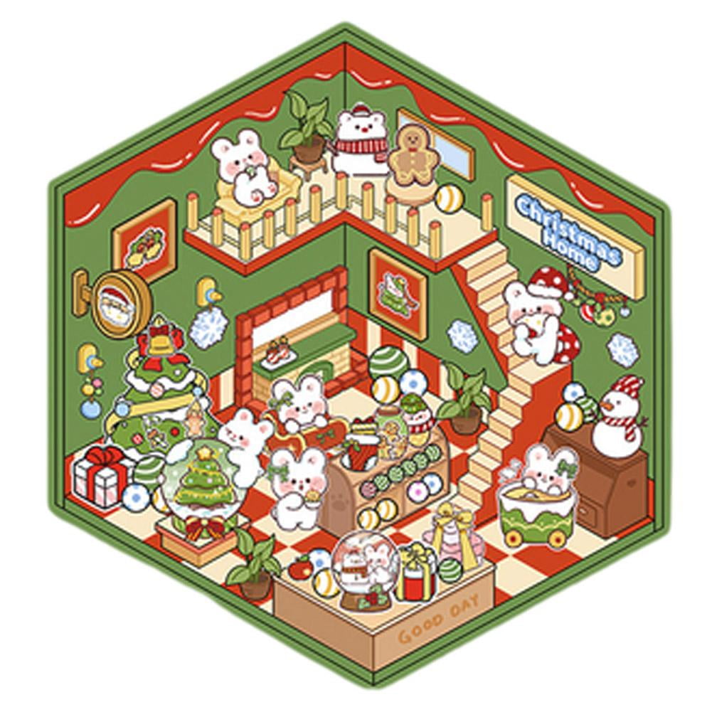 3D Cartoon Miniature Scene Landscape Stickers Visual Stacking Kid DIY ...