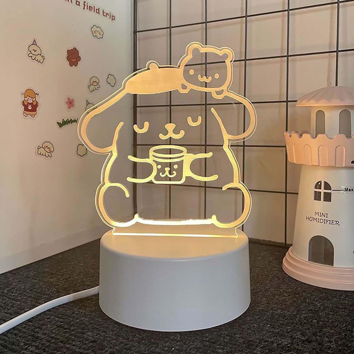 3D Cartoon Night Light, LED Desk Lamp 3 Color Change Decor Night Light ...