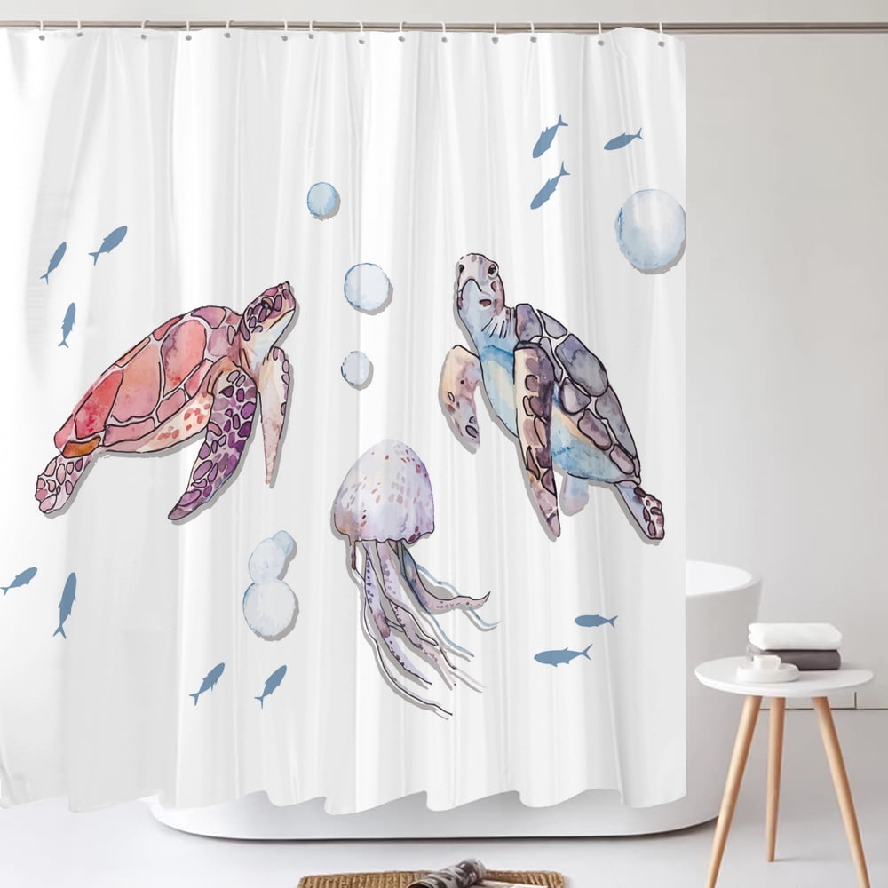 3D Cartoon Ocean Star Shell printing Shower Curtain Polyester ...