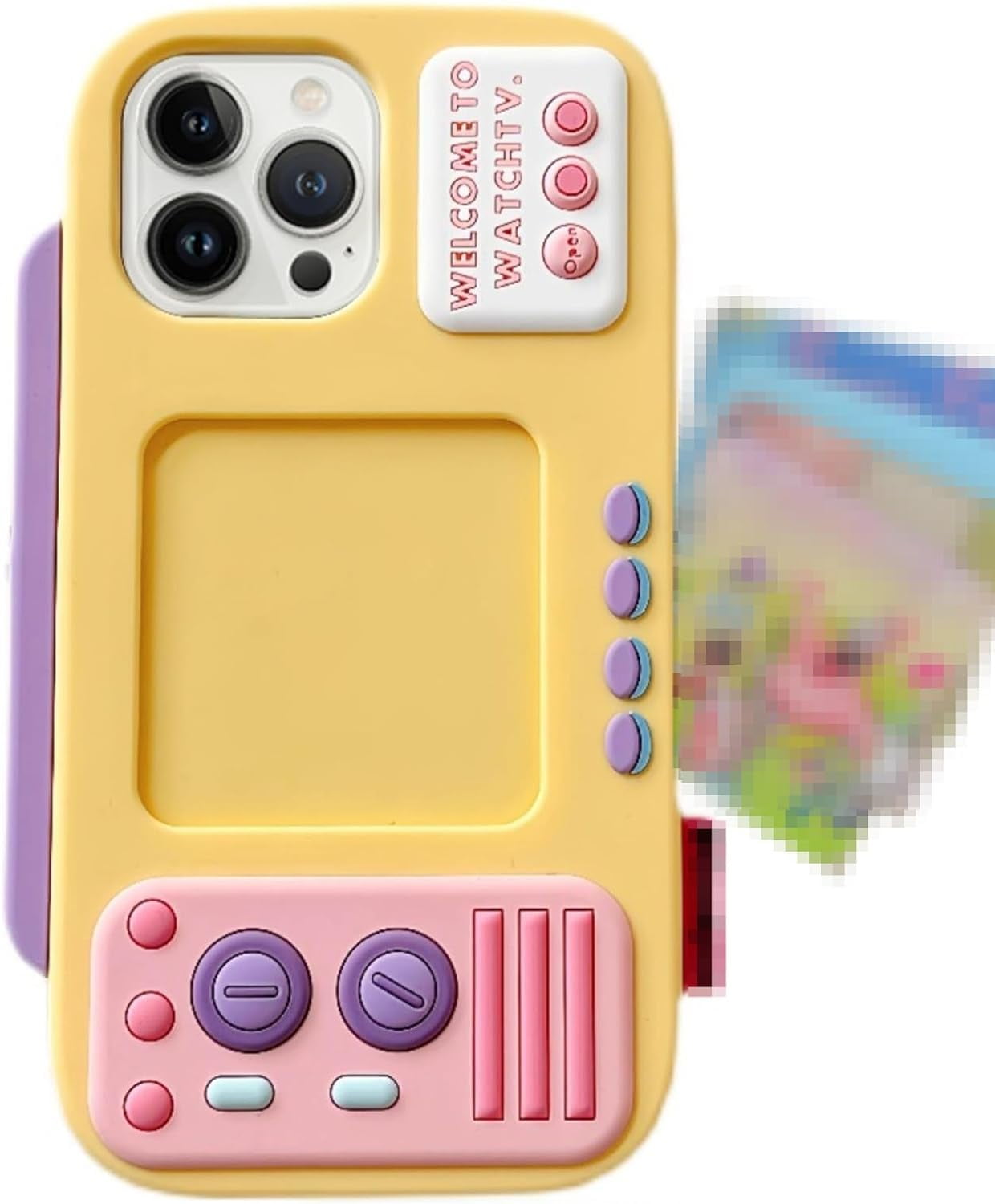 3D Cartoon Phone Case for iPhone 12 Pro, Retro TV Shape Funny Case Soft ...
