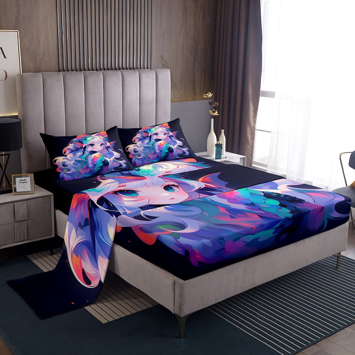 3D Cartoon Printed Sheets for Girls Anime Gifts Sheet Set 4Pcs ...