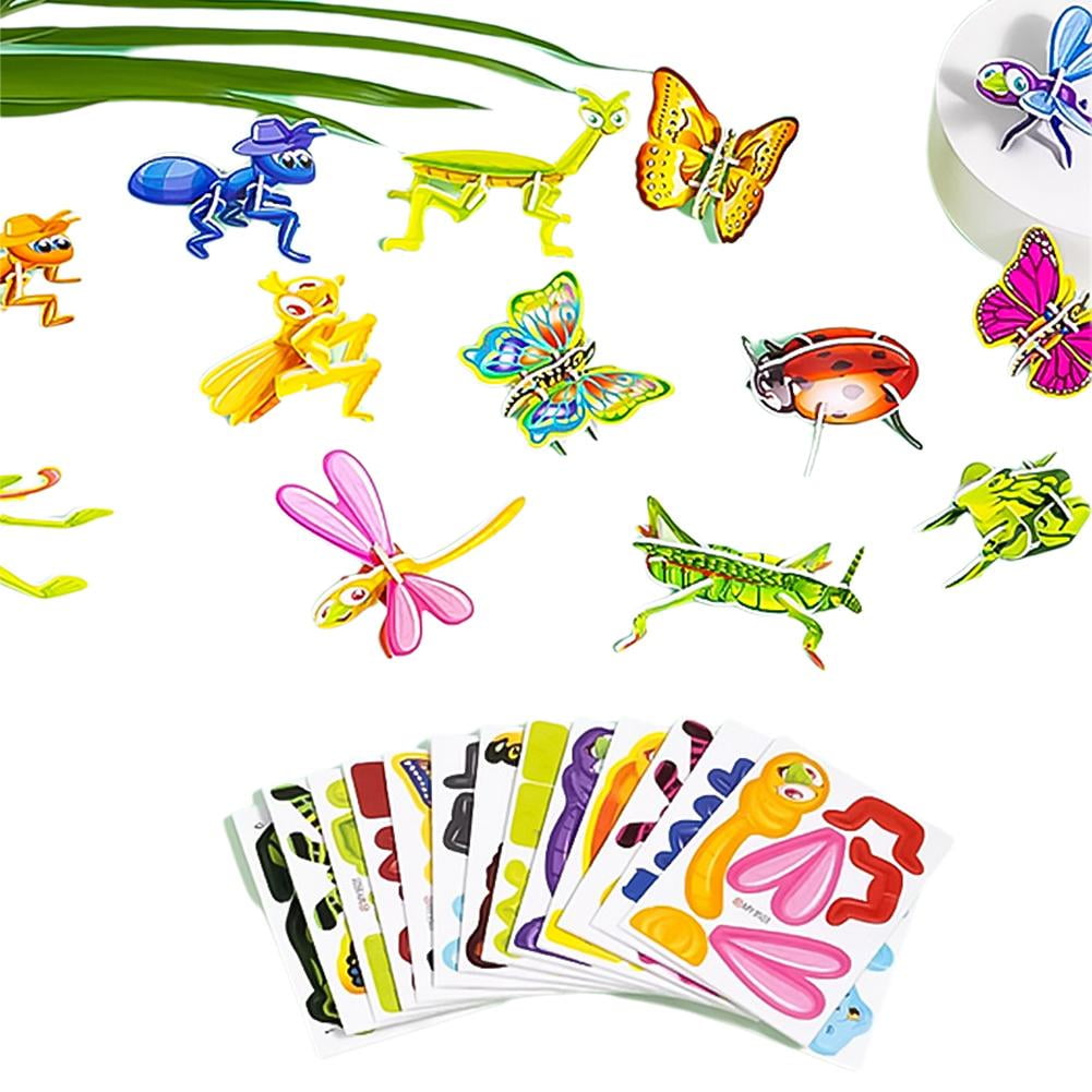 3D Cartoon Puzzles for Kids Ages 4-8 Educational Insect Animal Jigsaw ...