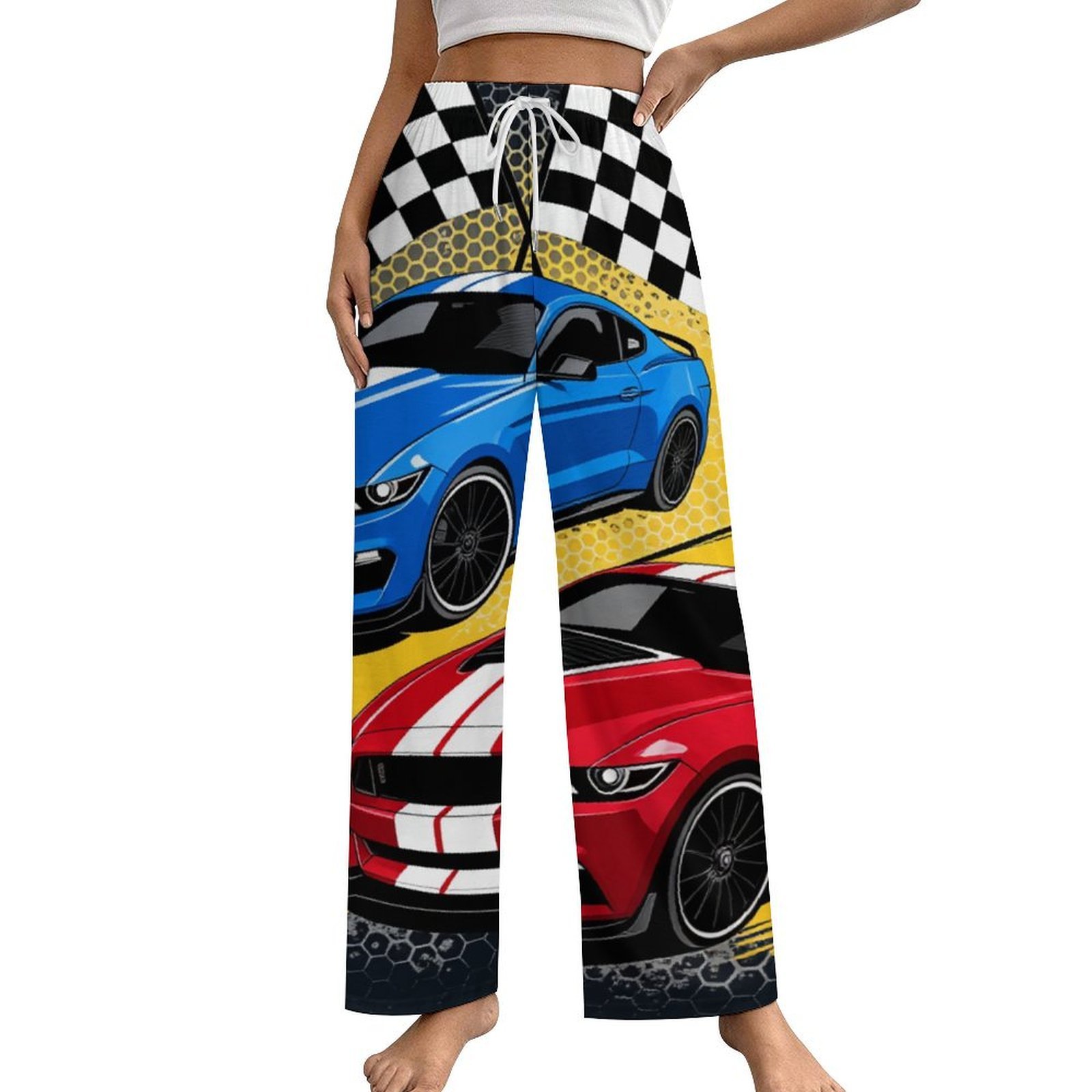 3D Cartoon Race Sports Car Pajama Pants Breathable with Pockets Pajamas ...