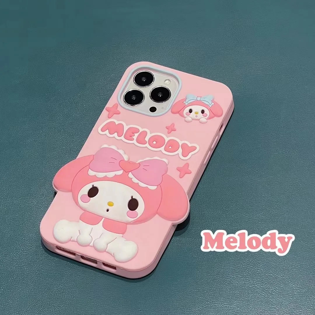 3D Cartoon Sanrios My Melody Soft Silicone Phone Case for IPhone 16 15 ...