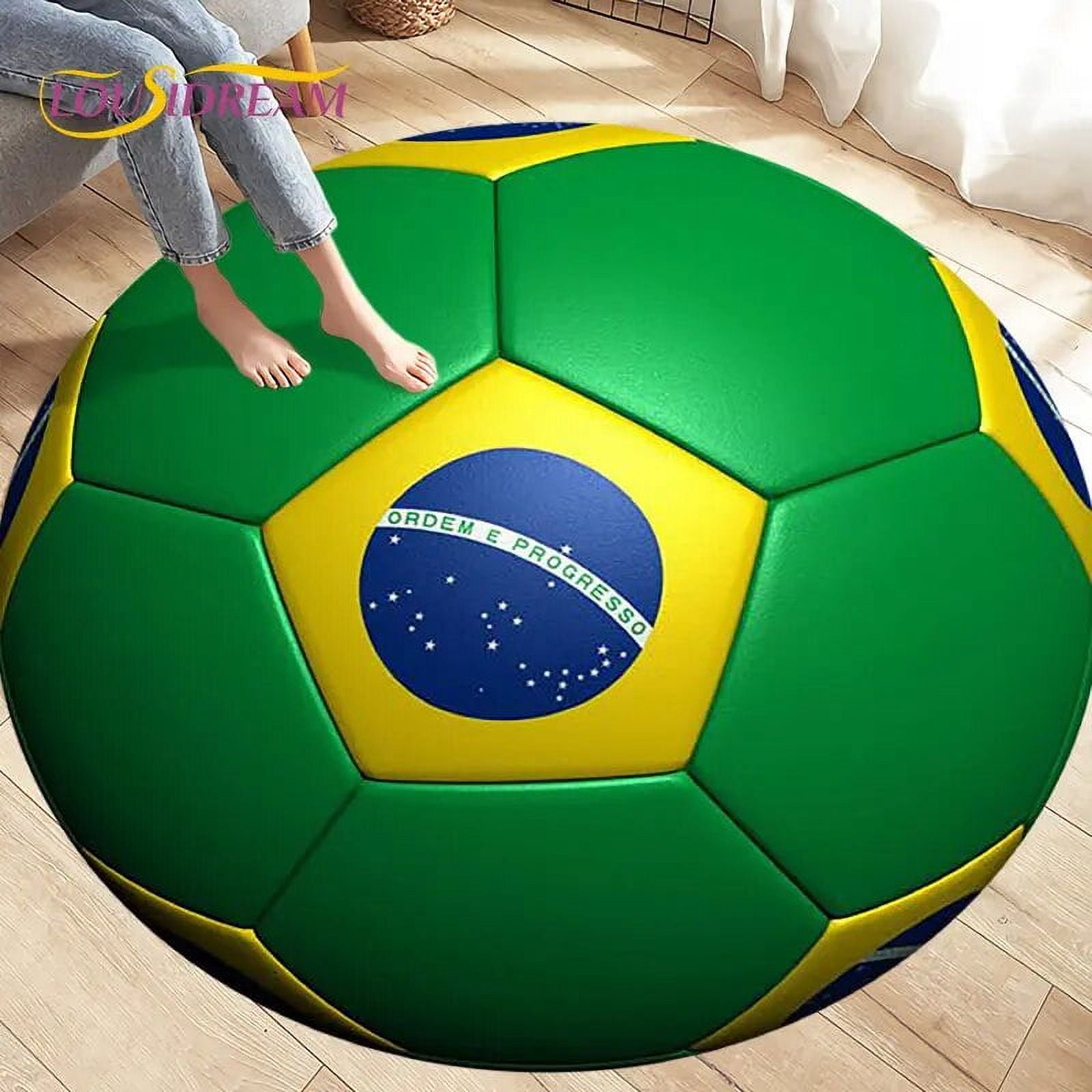 3D Cartoon Soccer Football Circle Area Rug Large Round Carpet Rug for ...