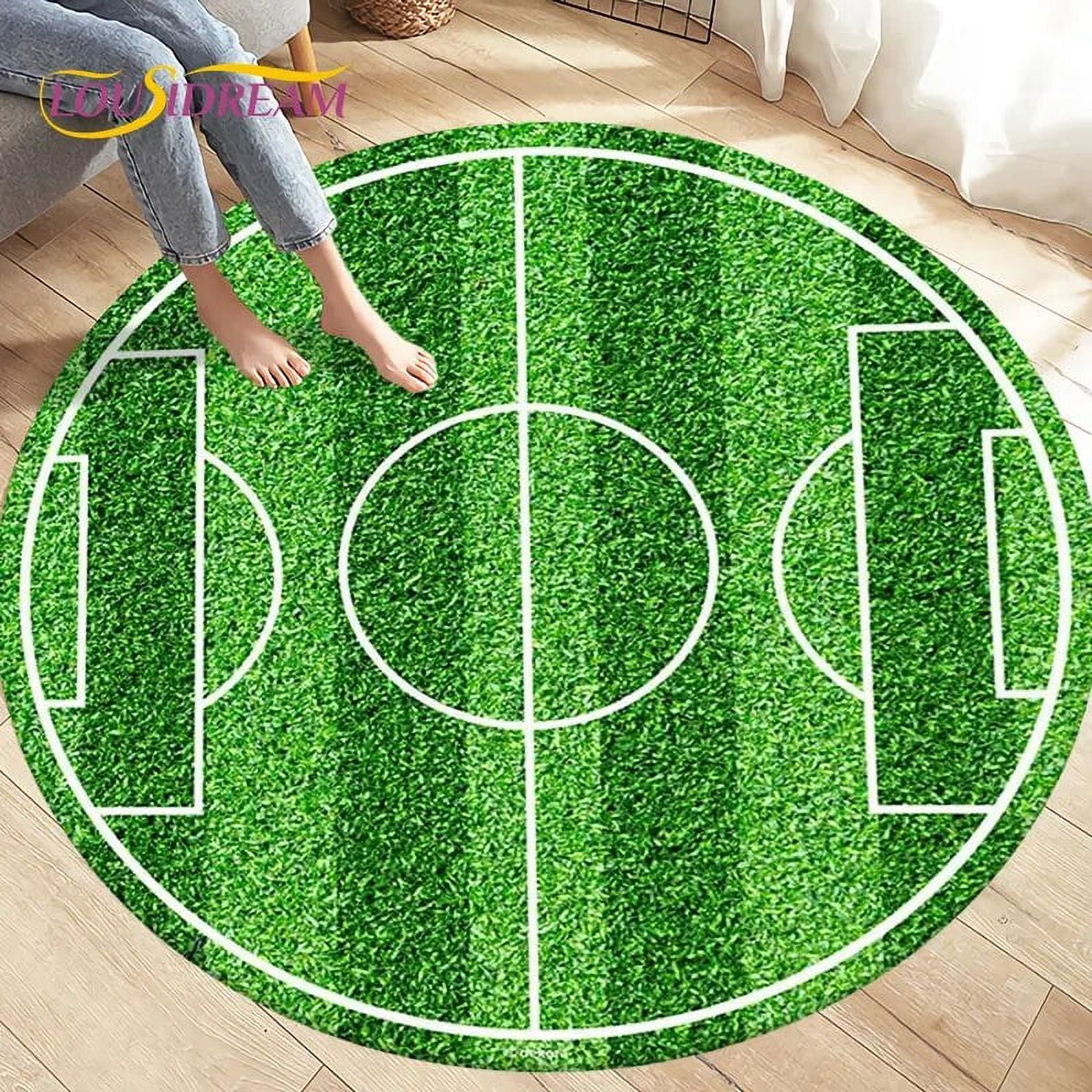 3D Cartoon Soccer Football Circle Area Rug Large Round Carpet Rug for ...