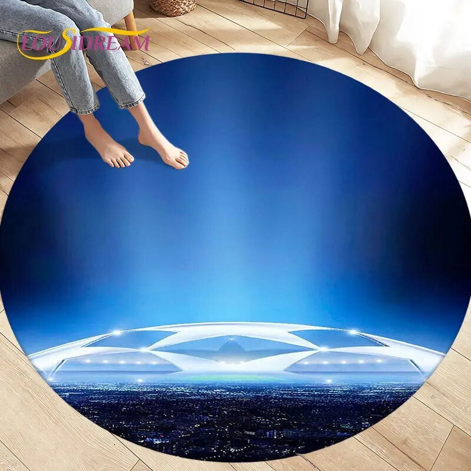 3D Cartoon Soccer Football Circle Area Rug Large Round Carpet Rug for ...