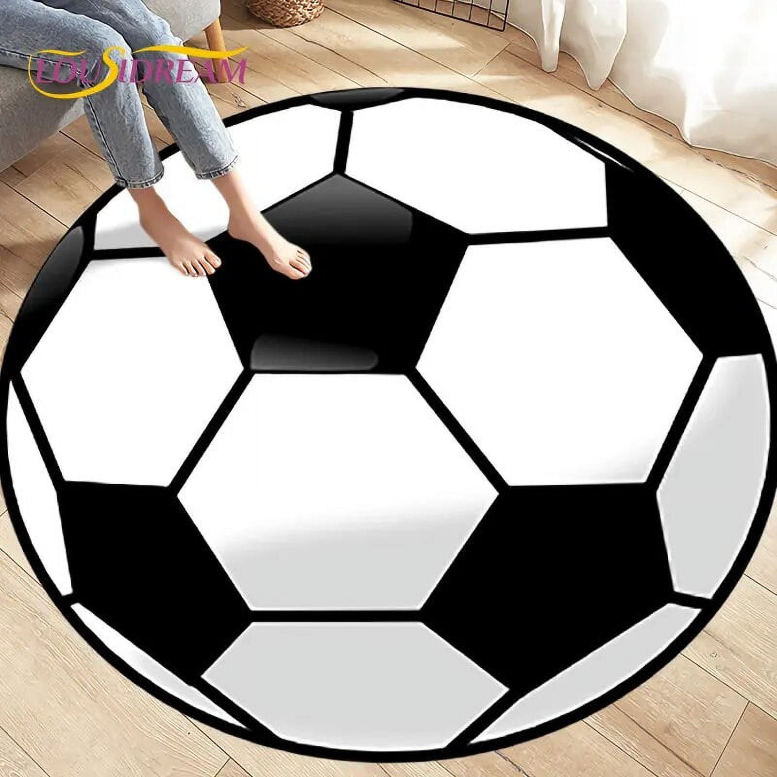 3D Cartoon Soccer Football Circle Area Rug Large Round Carpet Rug for ...