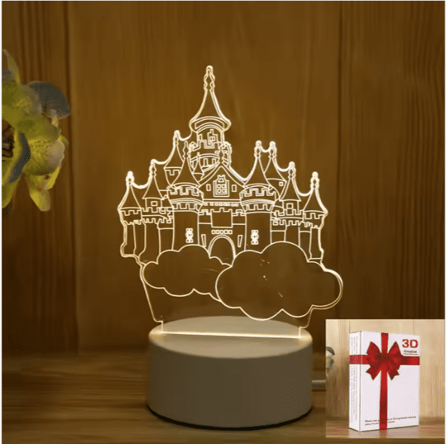 3D Castle LED Night Light – Touch & Remote Control Table Lamp for Kids ...
