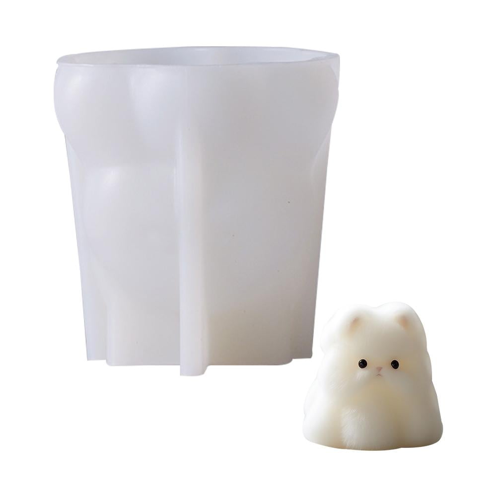 3D Cat Candle Mold Silicone DIY Mousse Cake Jelly Pudding Silica Gel ...
