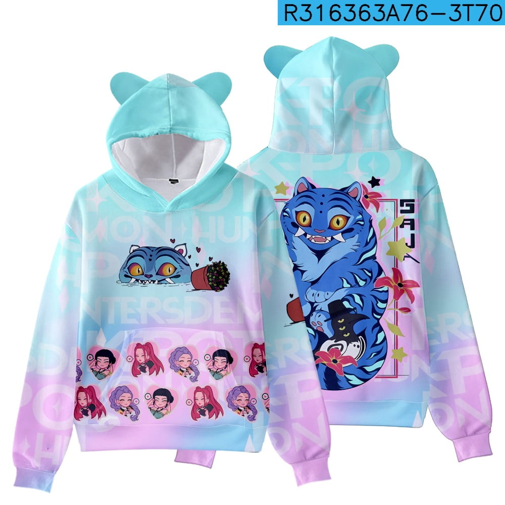 3D Cat Ear Hoodie – K-Pop Inspired Streetwear Pullover with Digital ...
