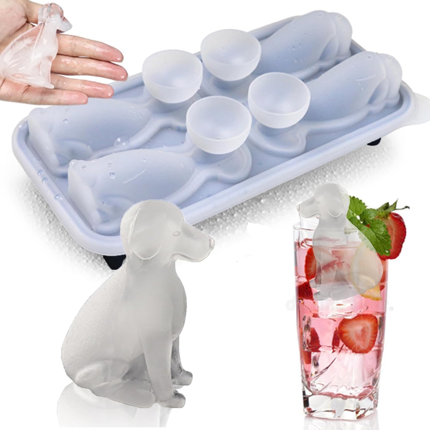 3D Cat Ice Cube Mold, Admaison Ice Cube Tray with Funnel with Funnel ...