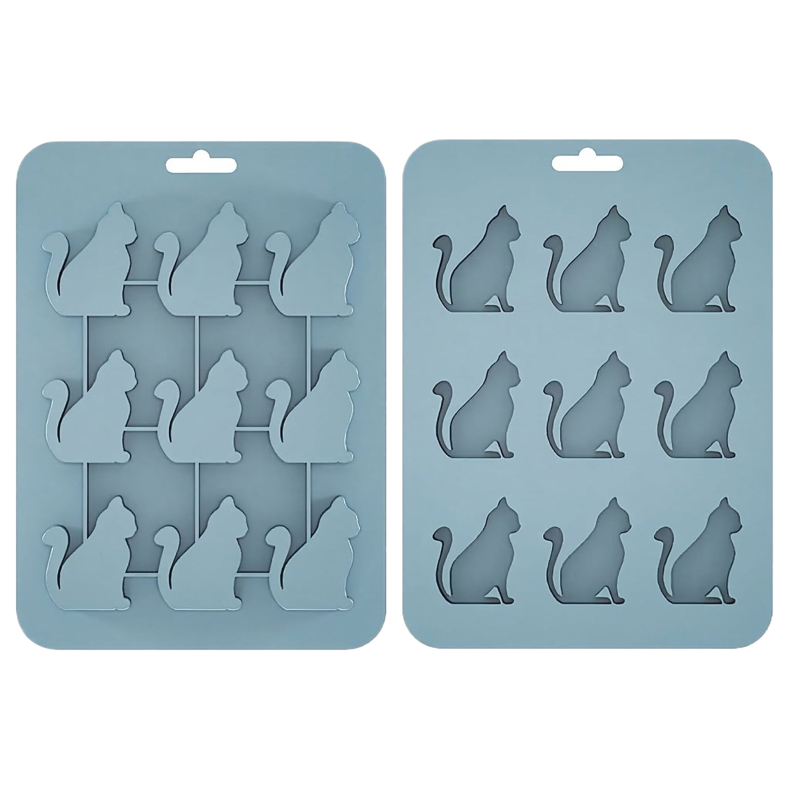3D Cat Ice Cube Mold, Silicone Candy Molds 9 Cavity,3.35*8.5 in,Cat Ice ...