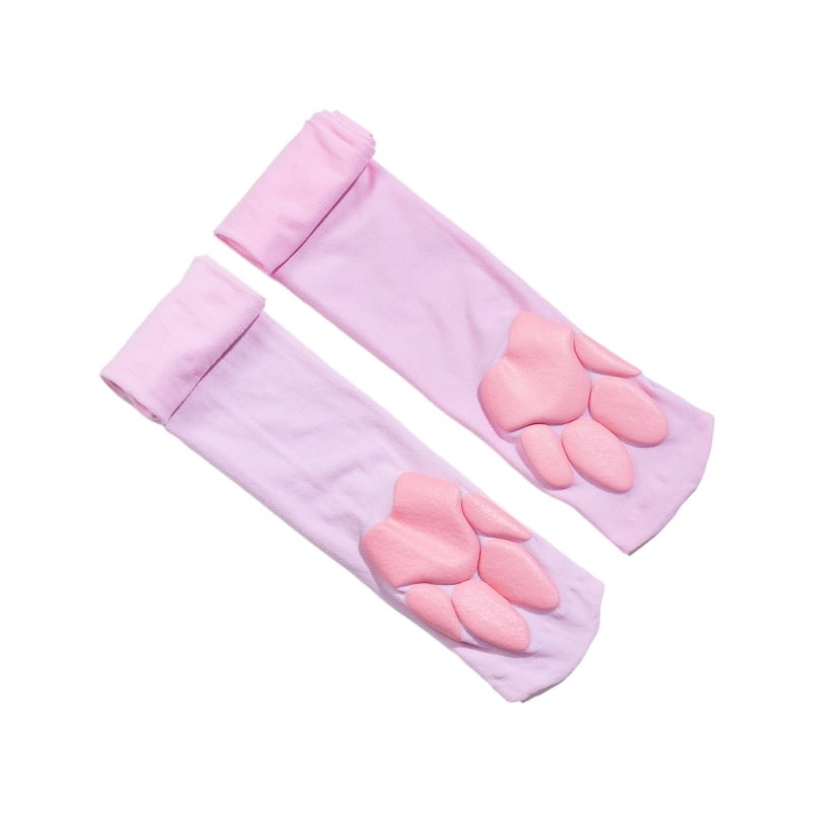 3D Cat Paw Pad Socks,Puffyed Pawpad Socks Thigh High Socks for Girls ...