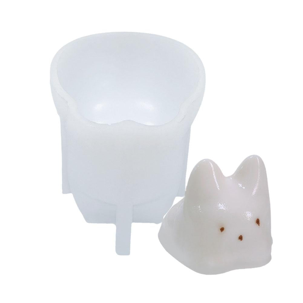 3D Cat Silicone Mold Epoxy Resin DIY Cream Pudding Wax Mold Candle Mol ...