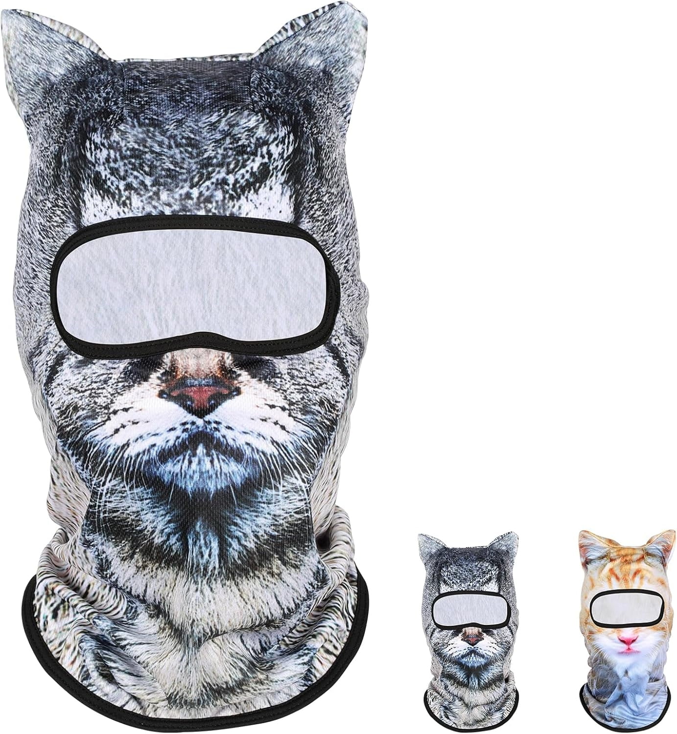 3D Cat Ski Balaclava Face Mask with Ears,Animal Ski Mask,for Music ...
