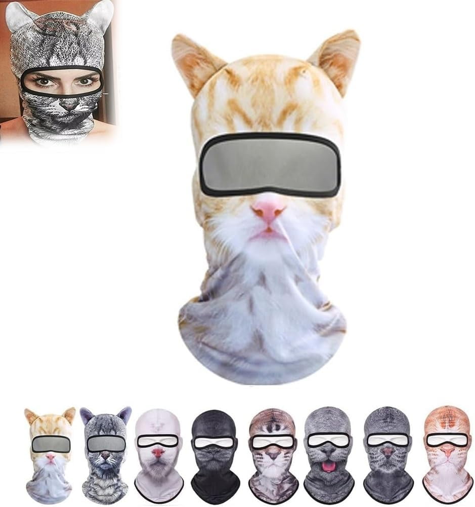3D Cat Ski Balaclava Sheisty Face Mask with Ears,3D Cat Sheisty ...