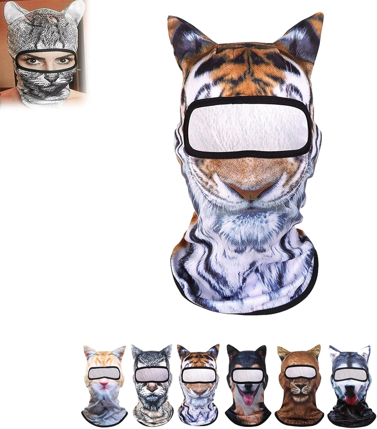 3D Cat Ski Balaclava Sheisty Face Mask with Ears,3D Cat Sheisty ...