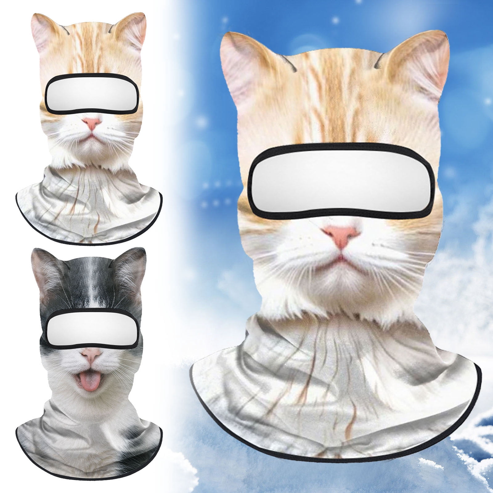 3D Cat Ski Balaclava Sheisty Face Mask with Ears Cute Animal Ski Mask ...