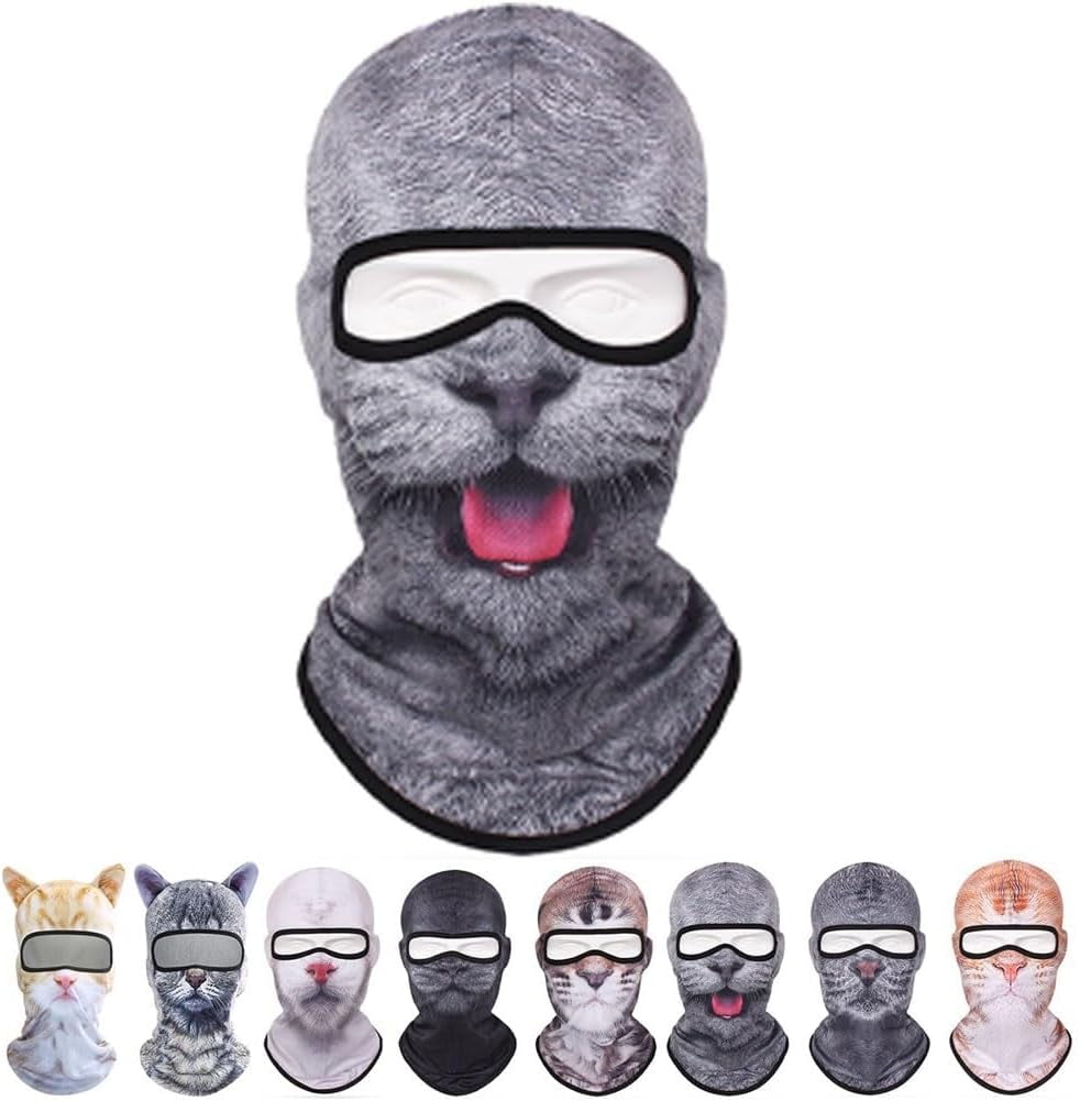 3D Cat Ski Balaclava Sheisty Face Mask with Ears,Cute Full Face Hood ...