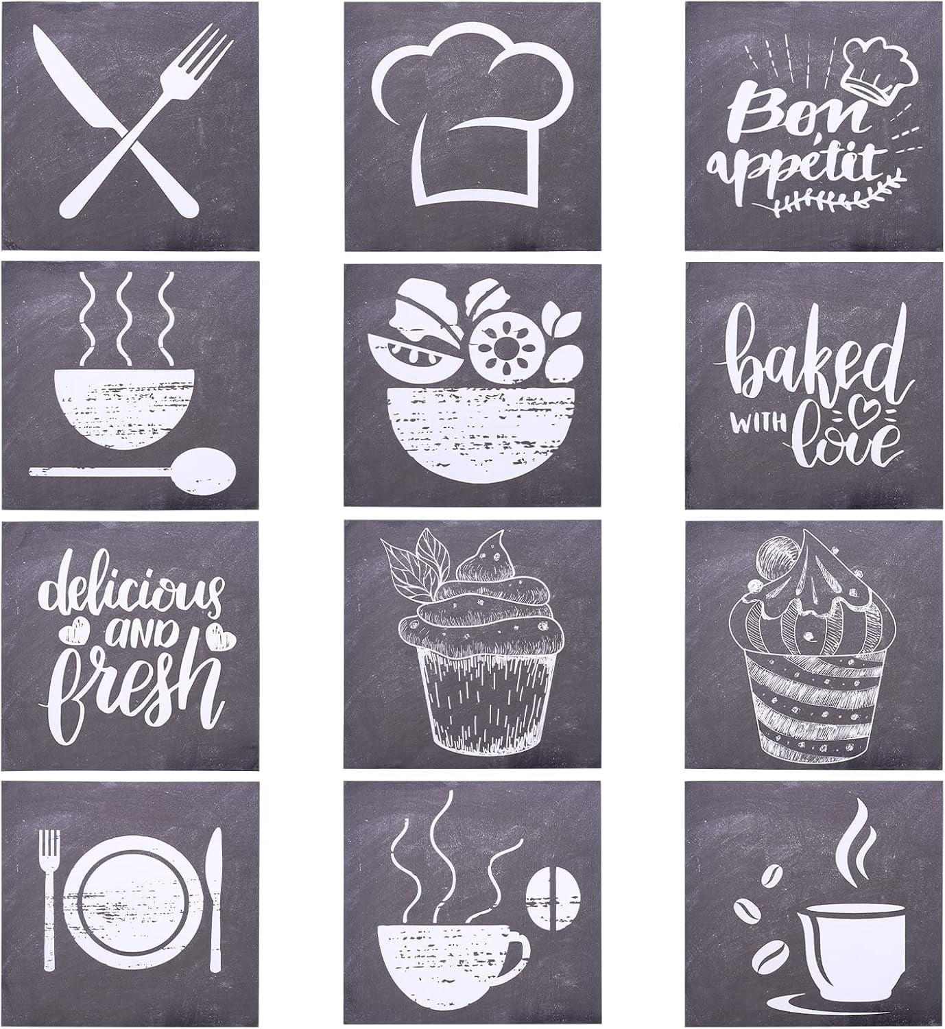 3D Catering Theme Square PVC Wall Self-adhesive Tile Stickers for Home ...