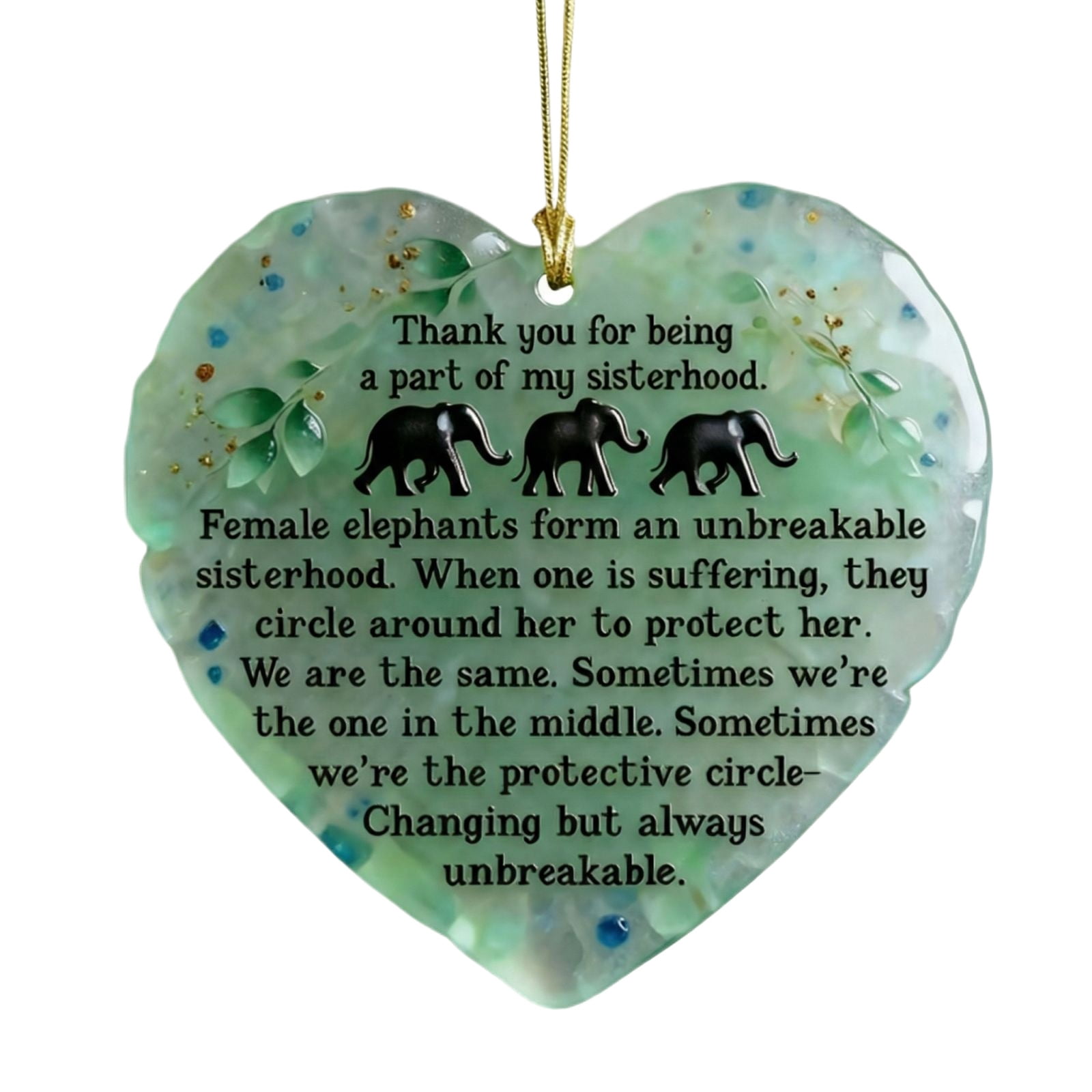 3D Ceramic Elephant Heart Keepsake Ornament, Friendship Gift, Cute ...